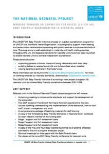 National Neonatal Project - Information document - Baby Friendly Initiative