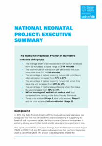 Screenshot of page one of UNICEF UK's executive summary for the ...