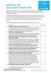Checklist for Gold 200524v2 - Rights Respecting Schools Award